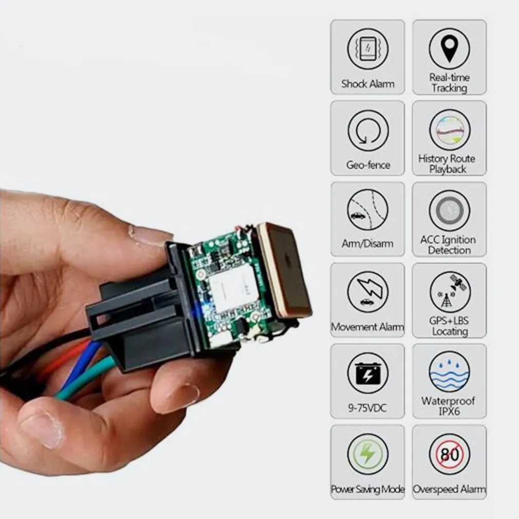 Real-time Car Relay track gps tracker with Fuel Cut-Off, ACC Detection ...