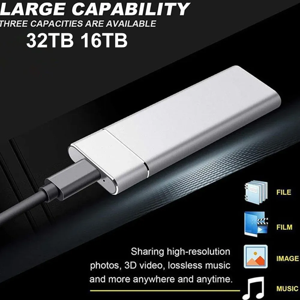 High-Speed 1TB-32TB SATA USB Type-C Portable External Solid State Drive ...