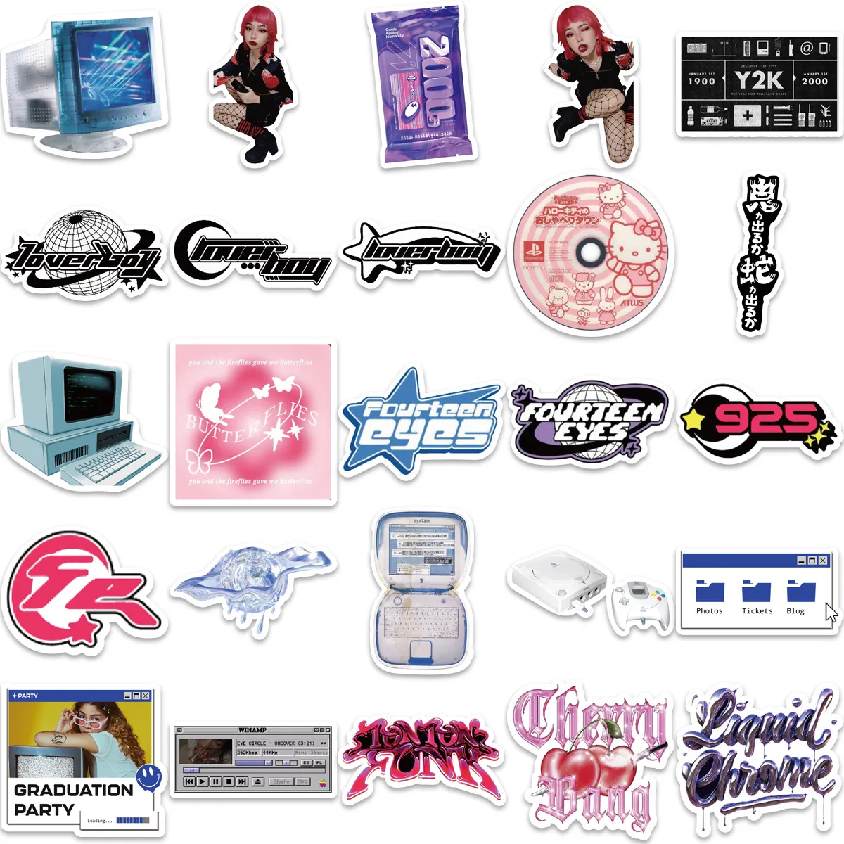 VSCO Y2K 90s Harajuku Style Vintage Decals Set Of 10/50 For Girls ...