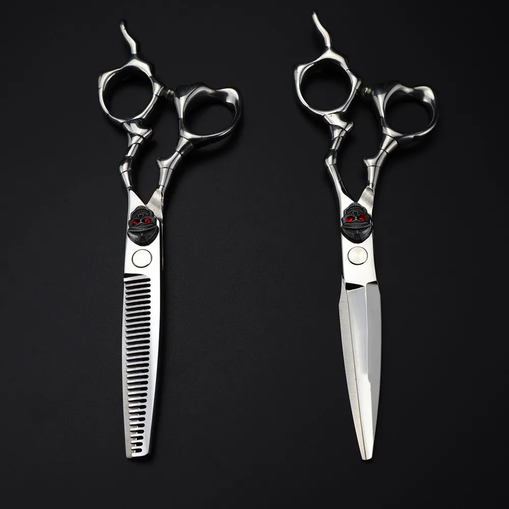 Sharp Hair Scissors, Professional Haircut Shears: 6'' Skull Design Hair ...