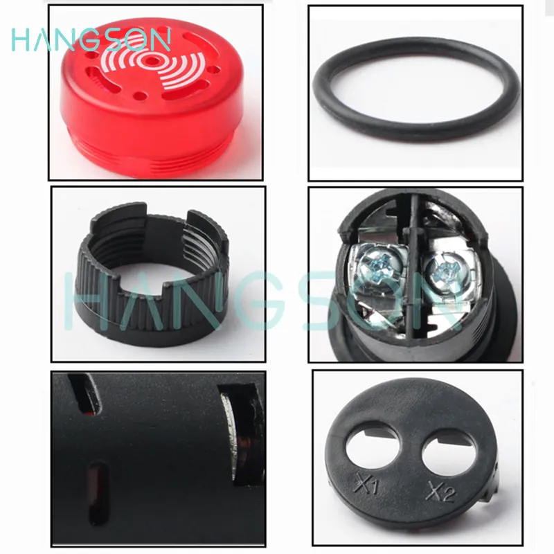 Electric Buzzers LED Indicator Light: 22mm Red Signal Lamp with Audible ...