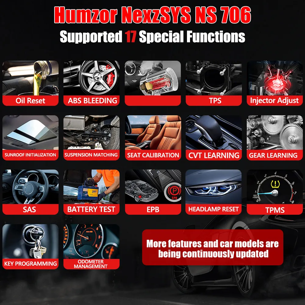 NexzSYS NS 706 Full System OBD2 Scanner | 17 Reset Services ECU Key ...