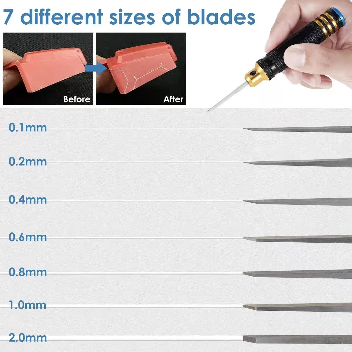 Precision Plastic Scale Model Carving Knife Chisel Sharp Wear Resistant Hobby Cutting Tool Set