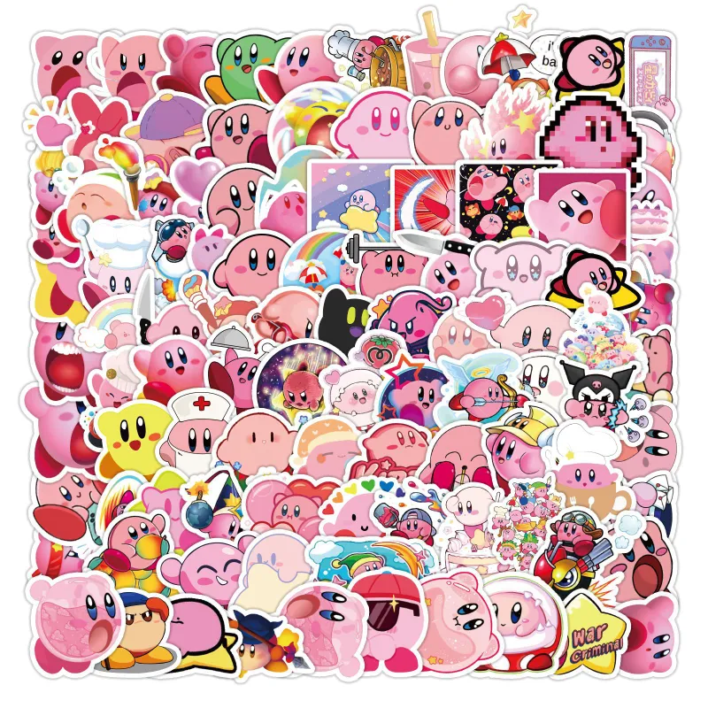 Kirby cute stickers Pack - Waterproof Anime Sticker for Phone, Laptop ...