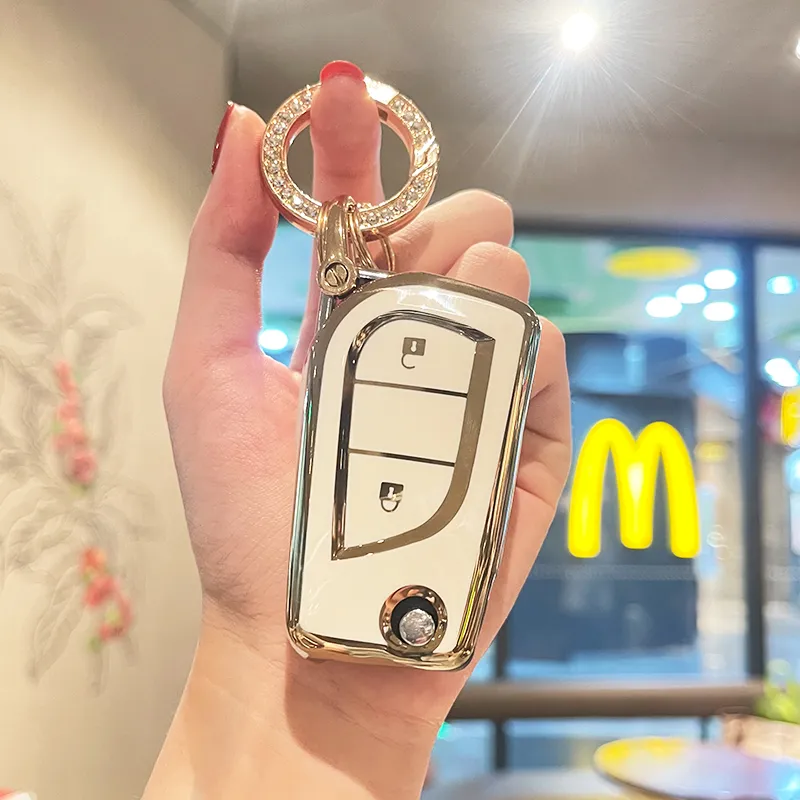 2 Buttons TPU Smart Car Key Case Cover Shell For Toyota Yaris Rav 4 ...