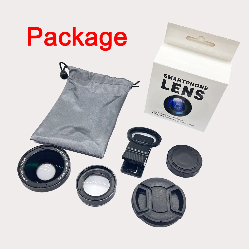 HD Glass 0.6x Wide Angle Lens 15x Macro Camera Phone Lens Kit, 37mm ...