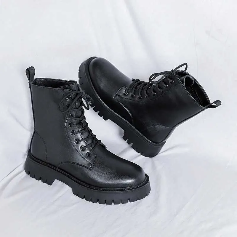 Designer Italian High Top Leather Ankle Biker Boots Men For Men Classic ...