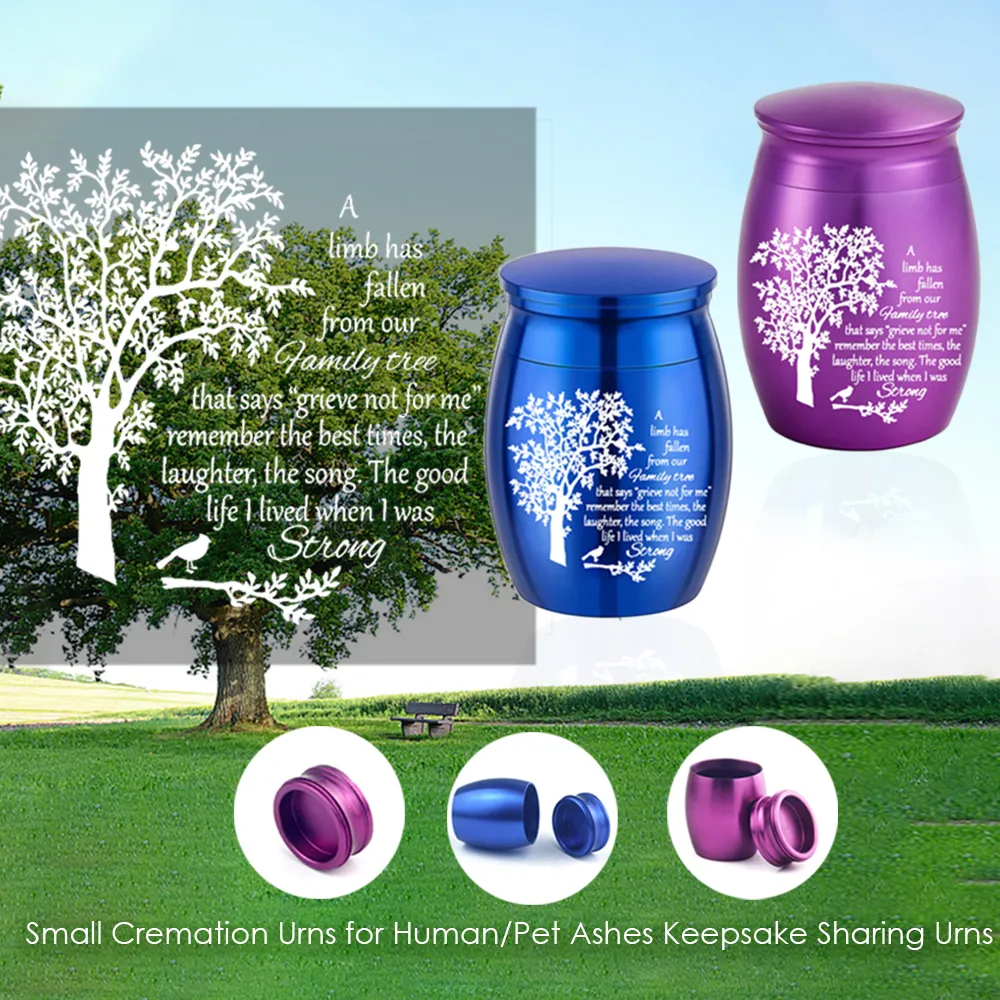 Wholesale Tree Of Life Mini Purple Cremation Urns Cremation Memorial For Human Ashes, Ash Holder ...