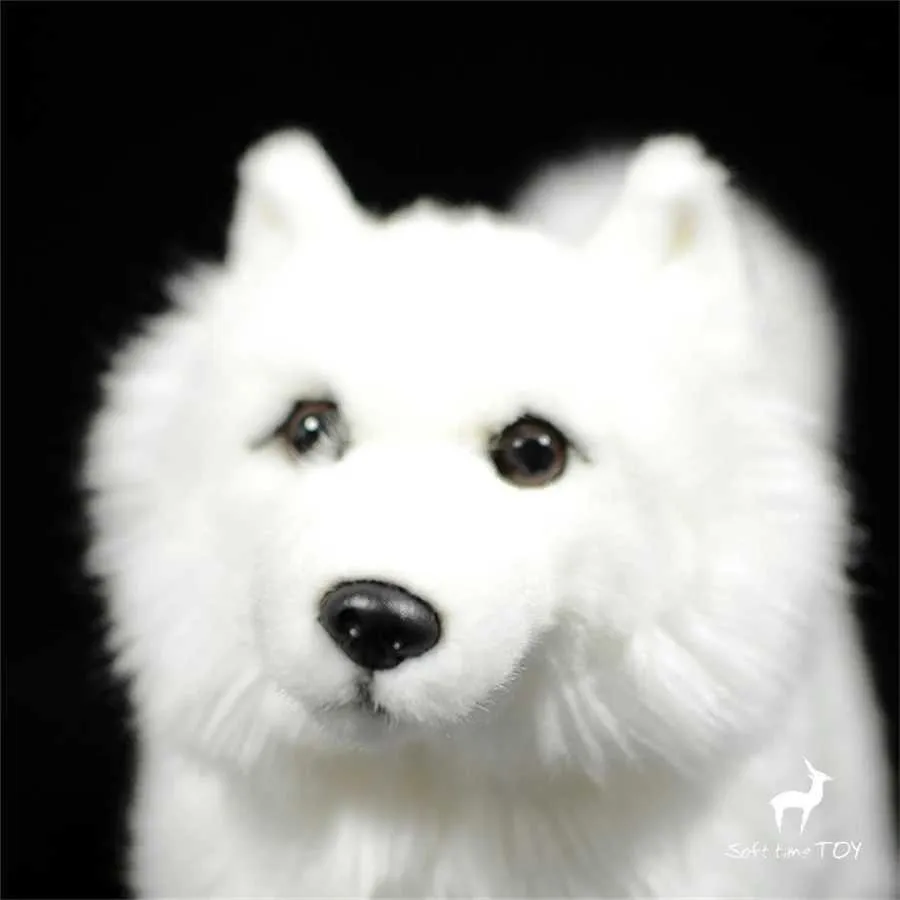 High Fidelity Samoyed Dog Husky Soft Toy Cute Anime Simulation Stuffed ...