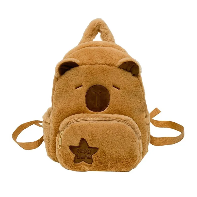 Cute Plush Capybara Rilakkuma Backpack Versatile Cartoon School Bag For ...