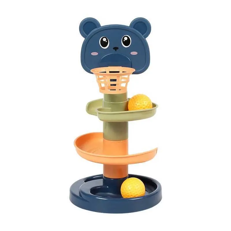 Montessori Rolling Ball Pile Tower With Sorting And Nesting Toys And ...