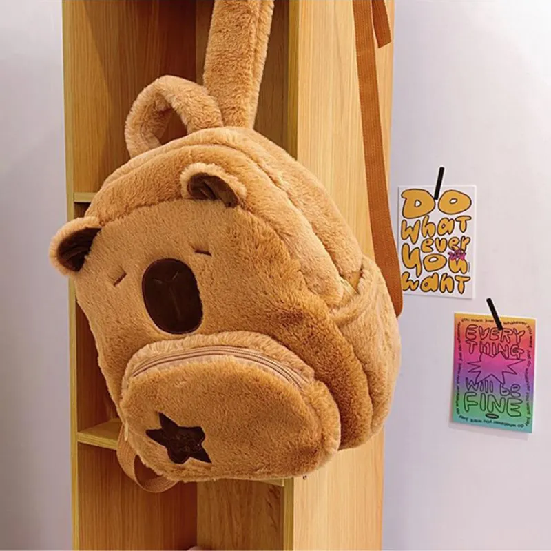 Cute Plush Capybara Rilakkuma Backpack Versatile Cartoon School Bag For ...