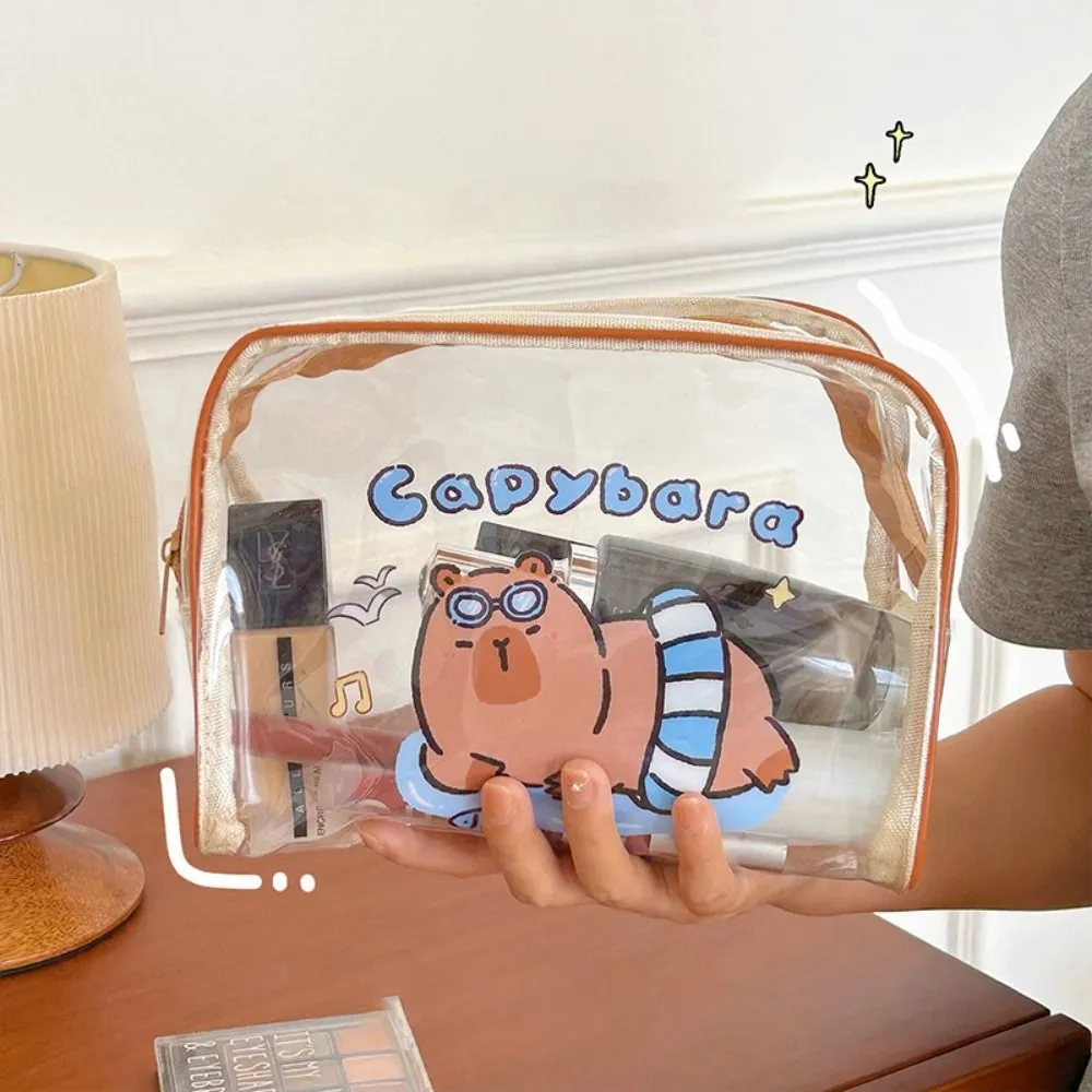 Large Capacity Waterproof PVC Capybara Cute Pouches For Makeup With ...