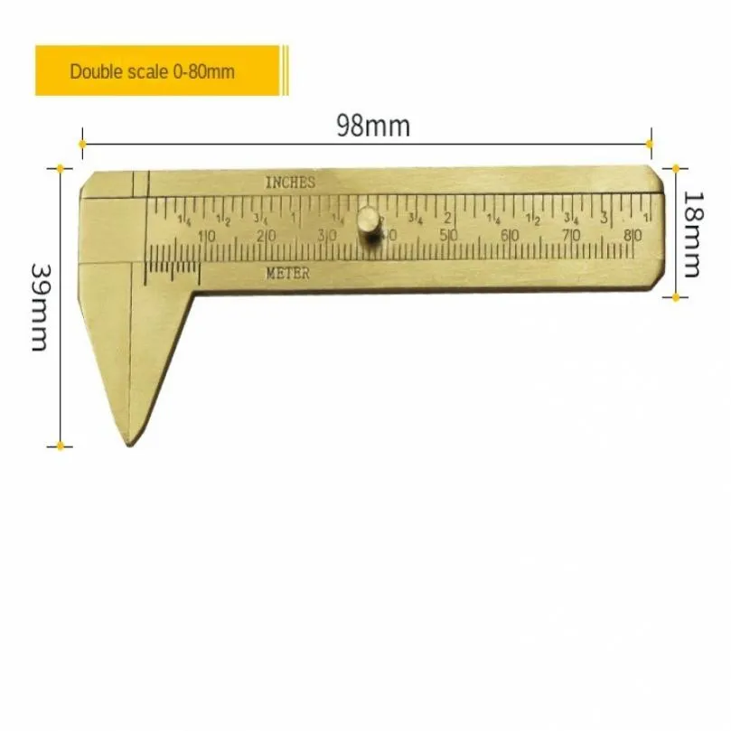 Portable Brass vernier caliper - Mini Single/Double Scale for Precise ...
