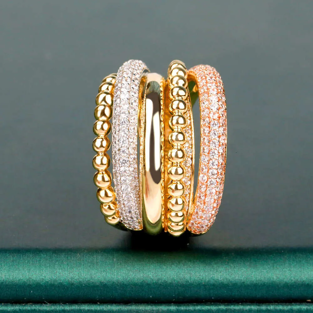Bohemian Beach Indian Gold Jewelry: Multi Layer Wide Rings With Micro ...