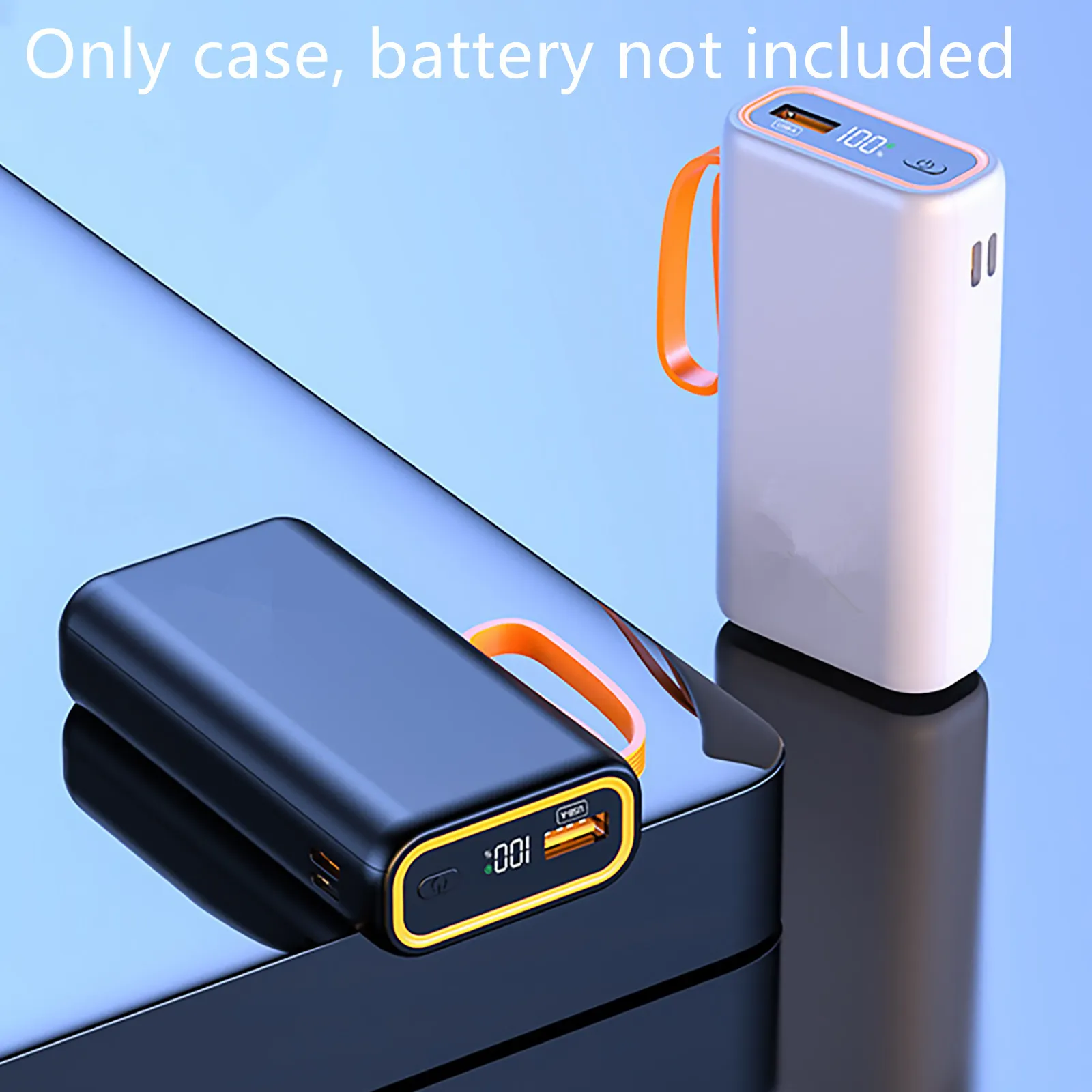 2*21700 Welded Shell battery and holder Power Bank Case with USB Type C ...