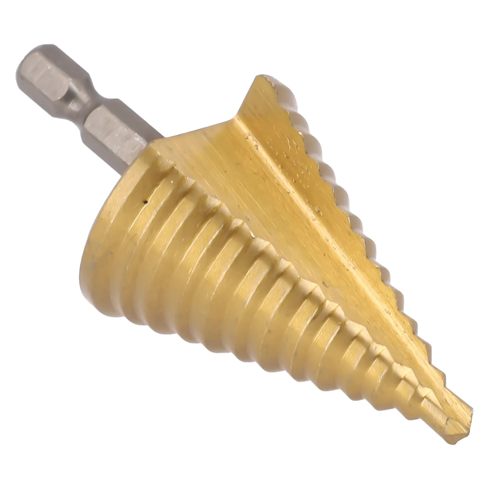 13-Step Spiral Grooved HSS Titanium Step Drill Bit for Metal, Hex ...