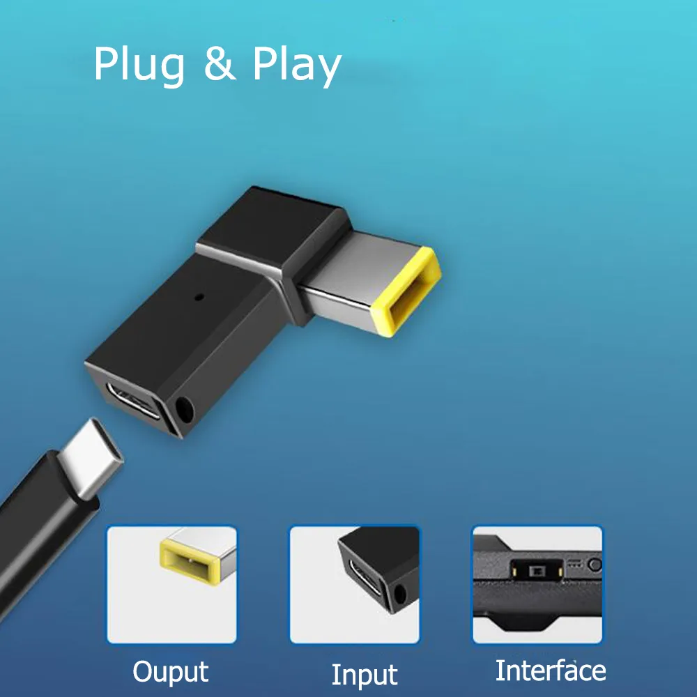 Laptop DC Power Jack Connector 100W PD Spoof Plug Type C Female To 7 ...