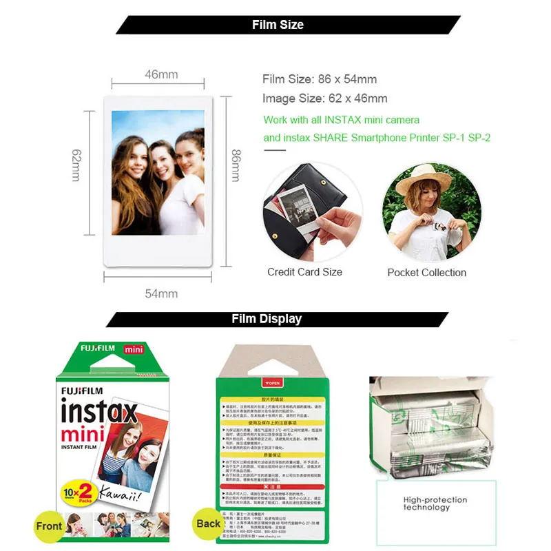 DHgate.com:20-100 Sheets Fujifilm Instax Mini 11 White Edge Mini Film ...