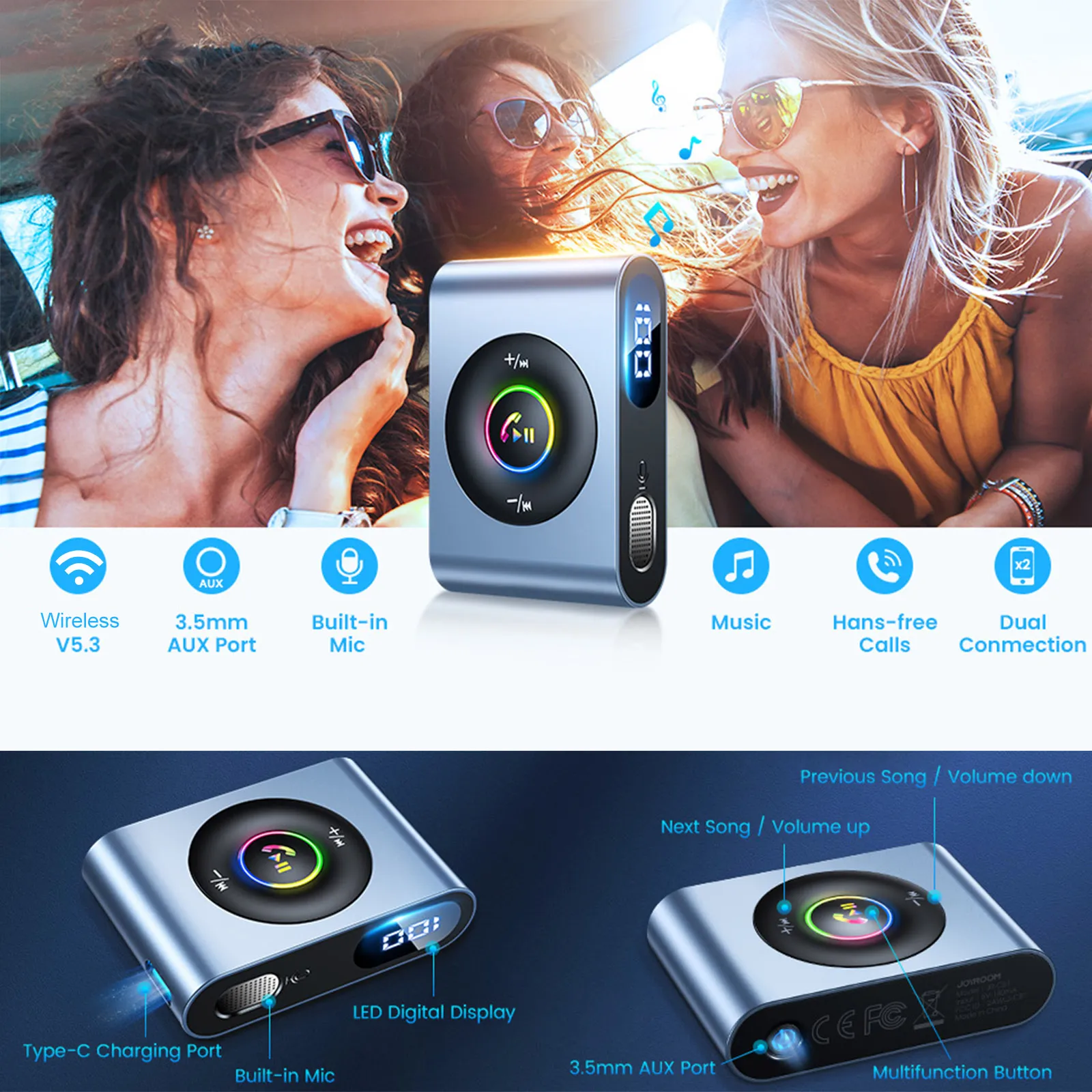 DHgate.com:Bluetooth 5.3 Car MP3 Player Adapter Dongle - Hands-Free ...