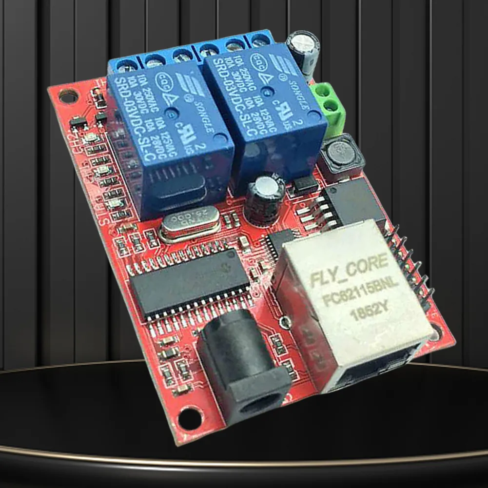 Two Port LAN Switch Ethernet TCP/UDP Controller Module, WEB Server 2 Way Relay Board Electronic ...