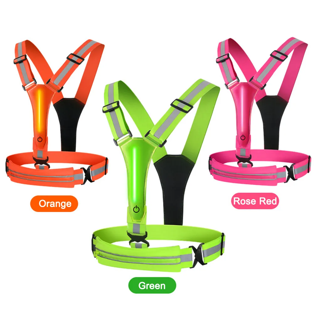 Cycling Reflective Vest USB Rechargeable High Visibility Safety Vest ...