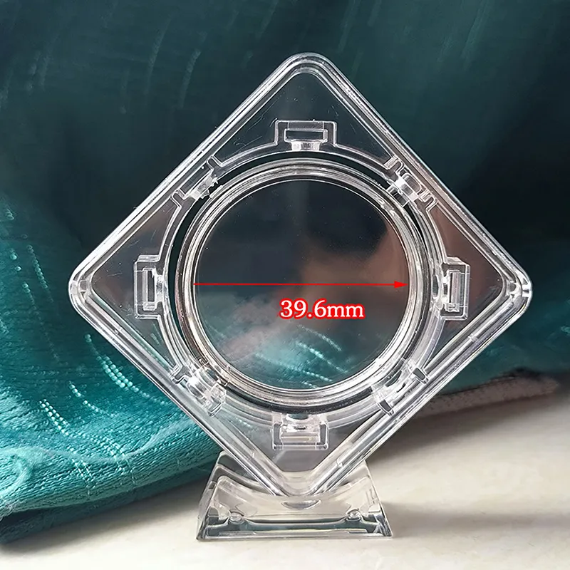 Spinning Watch Display Case Rotary Coin Holder Stand With 40mm Clear ...