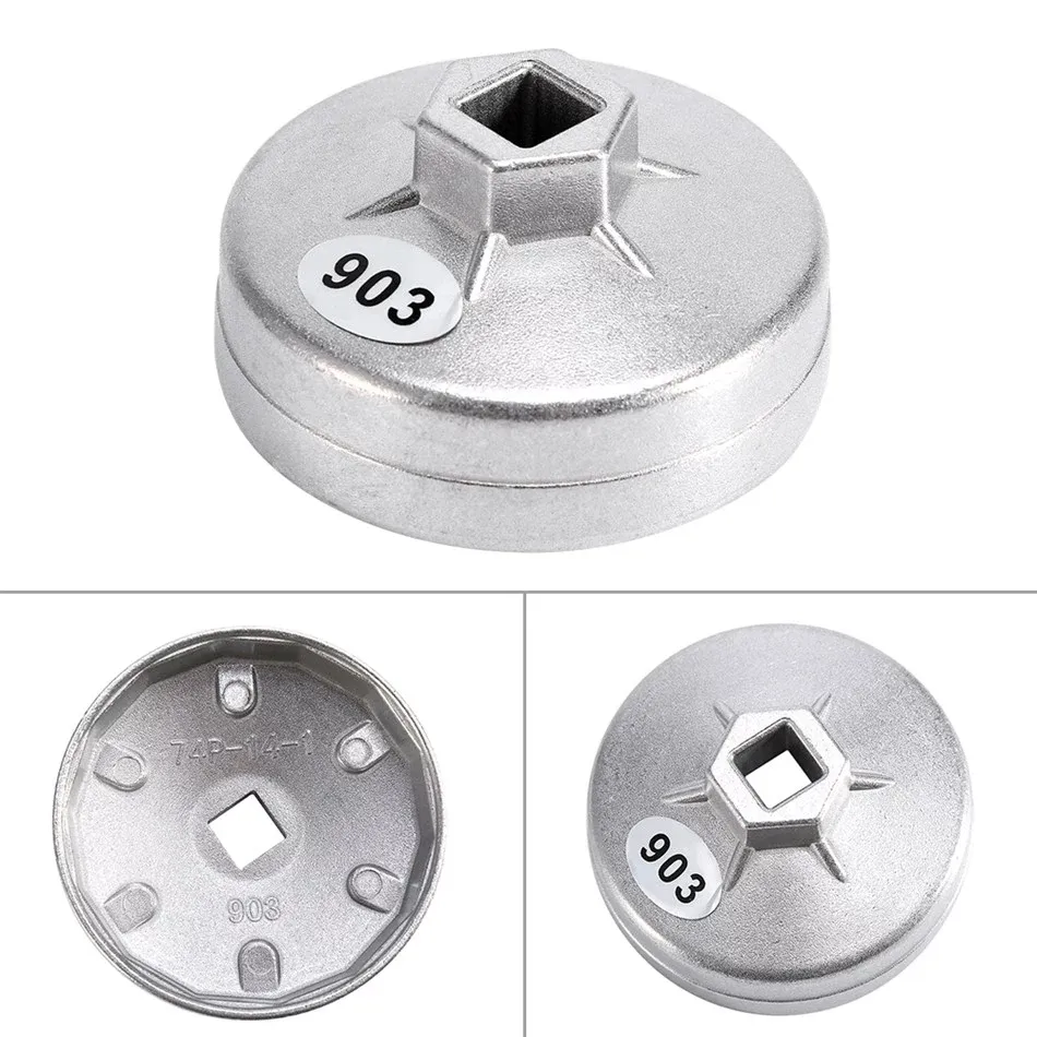 74mm 14 Teeth Oil Filter Wrench Aluminum Auto Tool Socket Remover for ...
