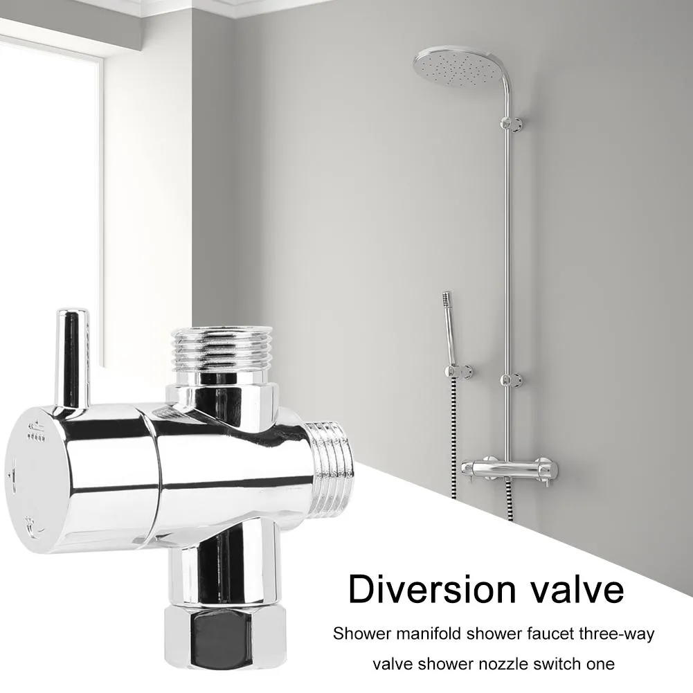DHgate.com:Upgraded 3-Way Brass Shower Diverter Valve, Water Splitter ...