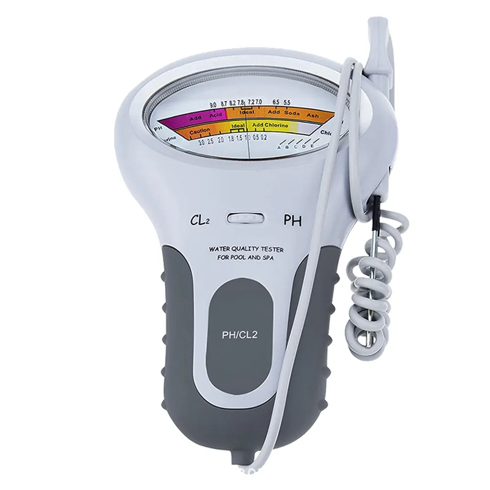 PH Meter for Liquids: Swimming Pool & Spa Chlorine Monitor with Probe ...