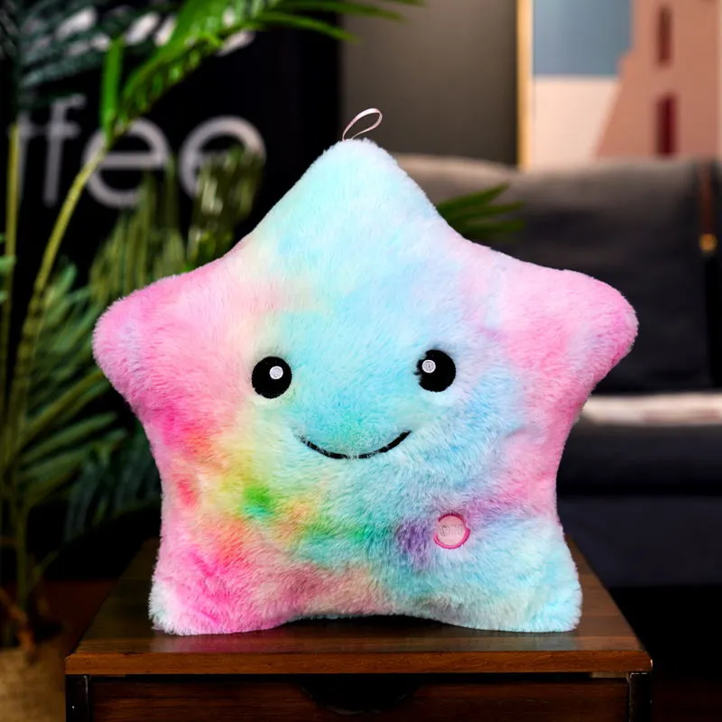 Luminous Star Plush Toys 20CM Colorful Glowing Stars Plushie Doll With ...