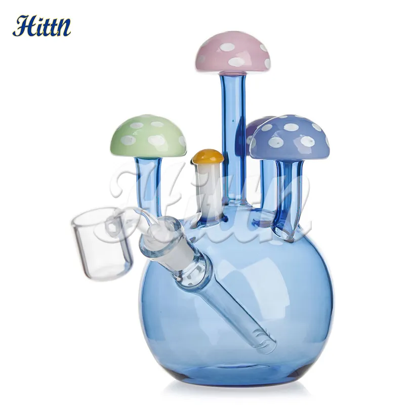 Mini Mushroom Hand Blown Glass Dab Rig Bong With Quartz Banger 420 ...