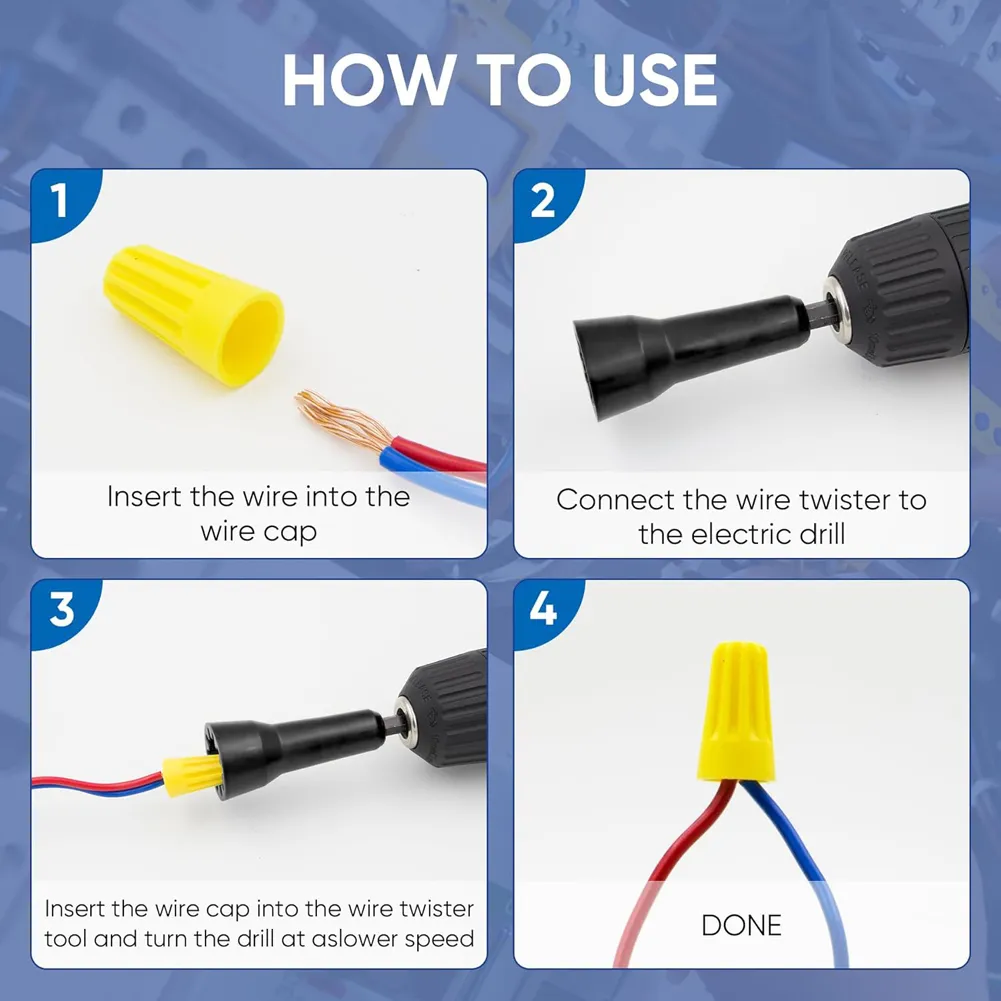 5-Piece Wire Nut Twister Tool - Quick Twisting Solution for Electrical ...