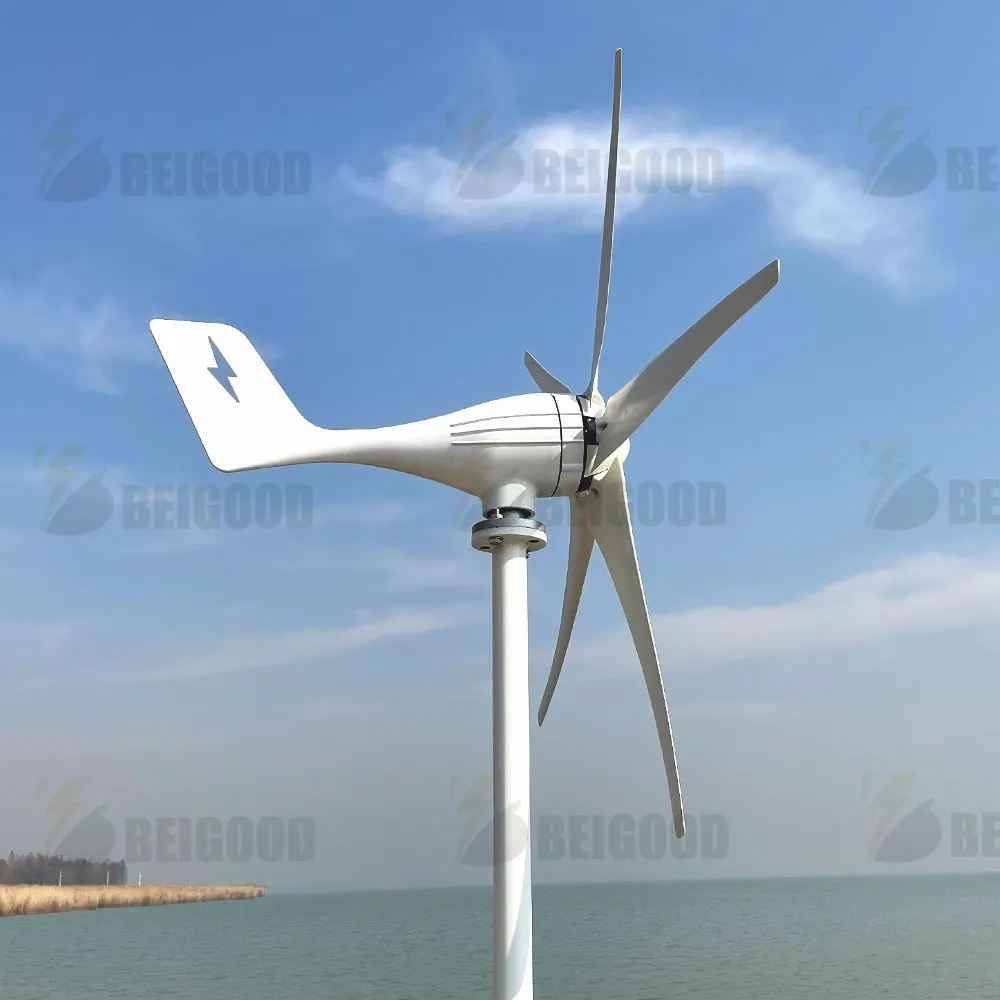 Portable Wind Power Generator 5kW Wind Turbine System: 5 Blade Design ...