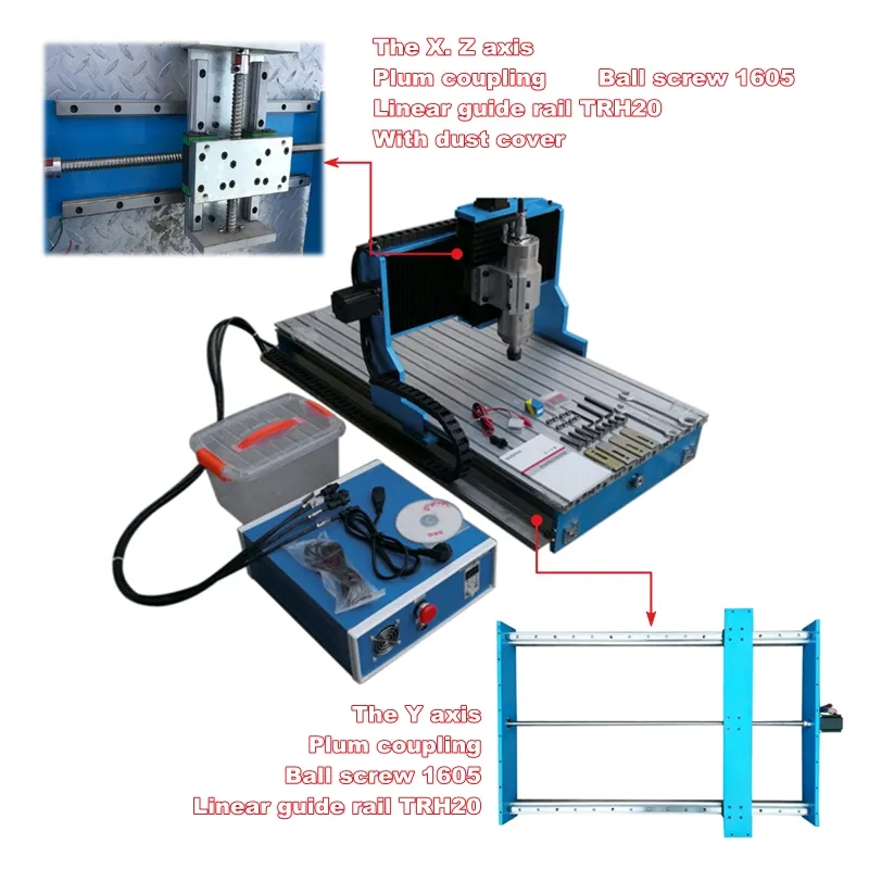 CNC Router Metal Engraving Machine 4 Axis PCB Wood Cutting Milling ...