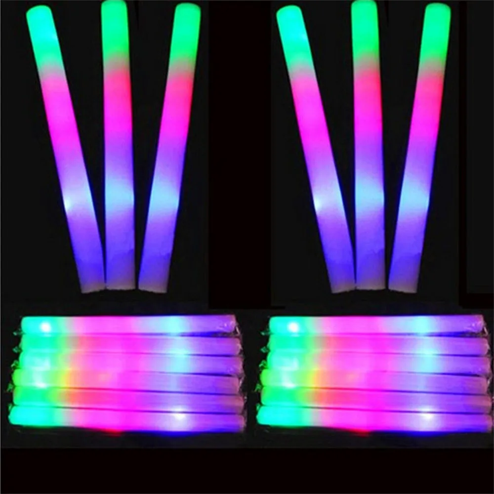 LED Foam Bar Glow In The Dark Soft Batons Rave Led Foam Wands For ...