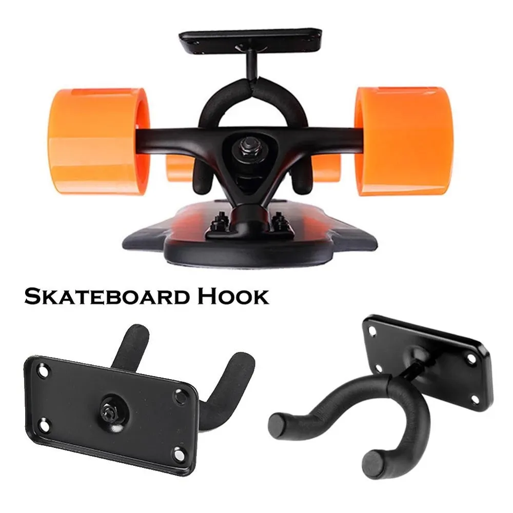 4-Pack Skateboard Deck Wall Mount - Horizontal Display Rack, Durable ...