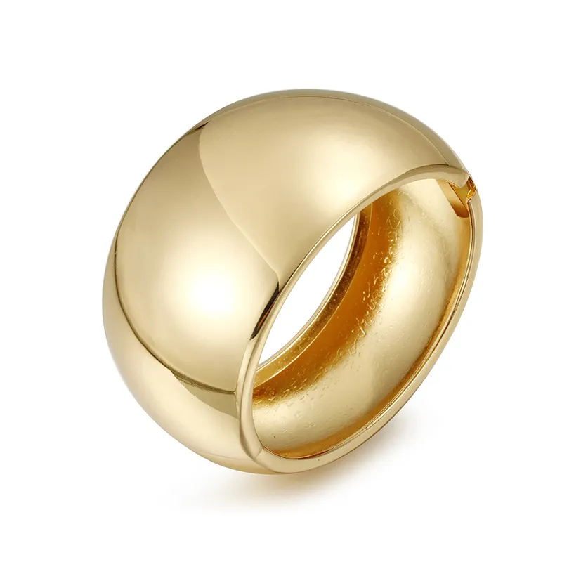 Personalized Wide Edition Rolled Gold Bangle Bracelets With Large Zinc ...