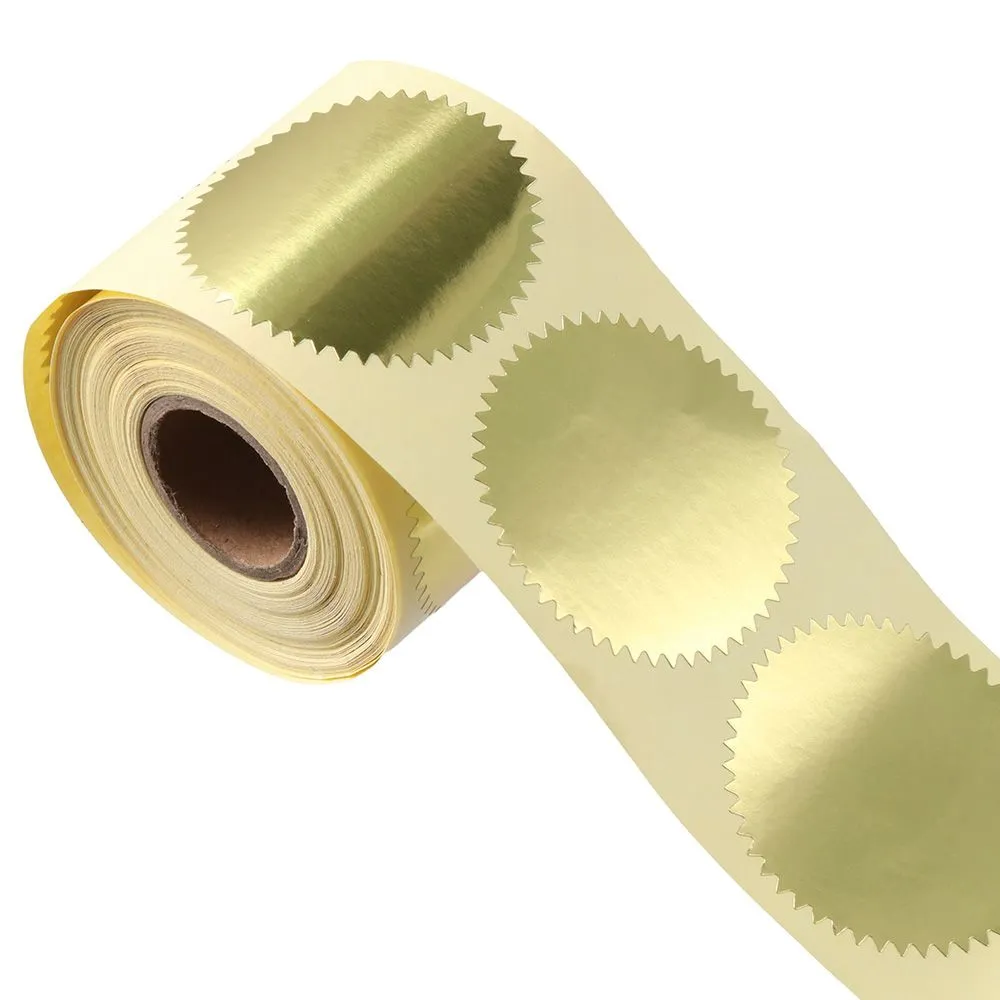 2'' Premium Self-Adhesive Round Gold Award Certificate Stickers ...
