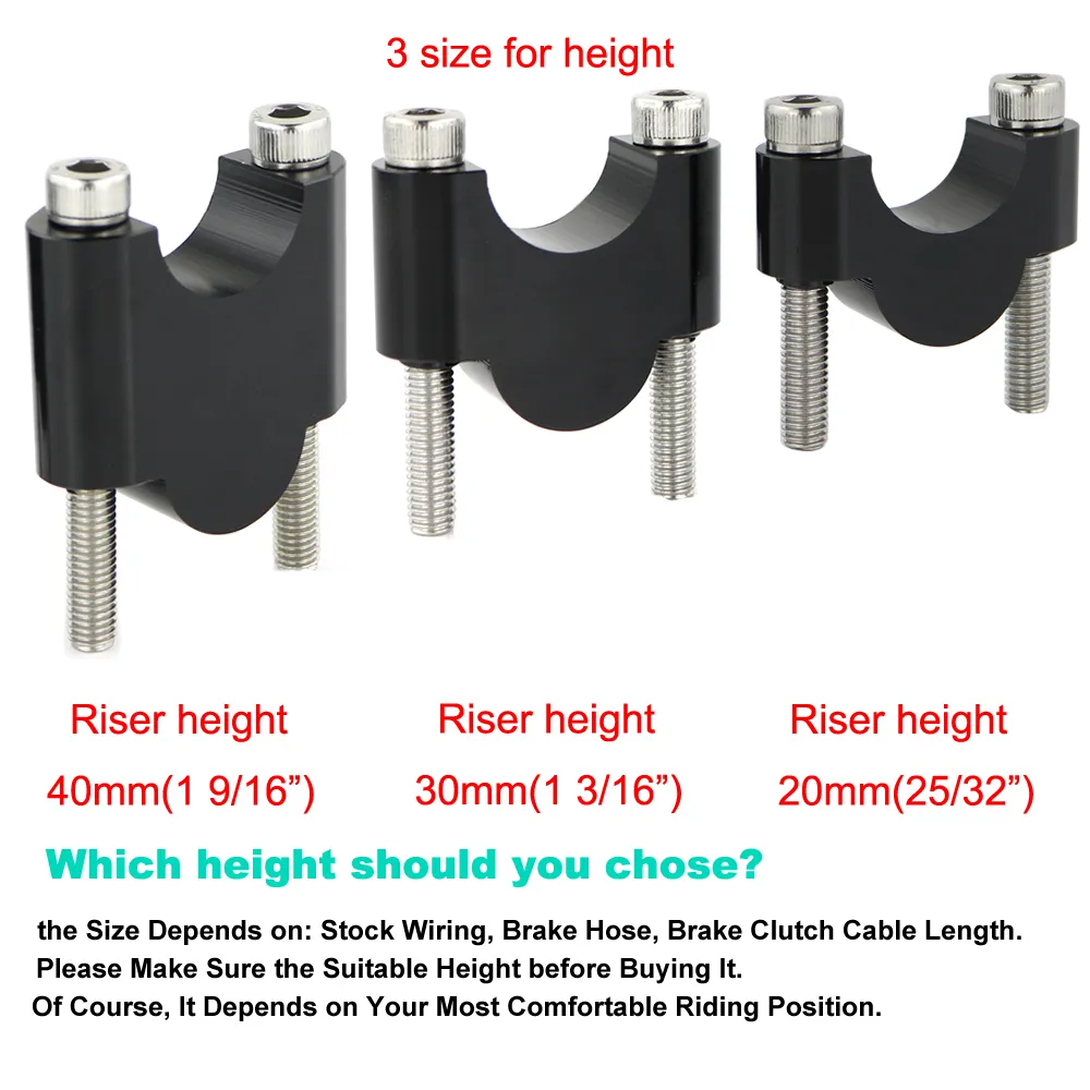 DHgate.com:CNC Billet Aluminum 1 1/8'' 28mm Black Fat Handlebar Risers For Aprilia Tuono 1000R ...