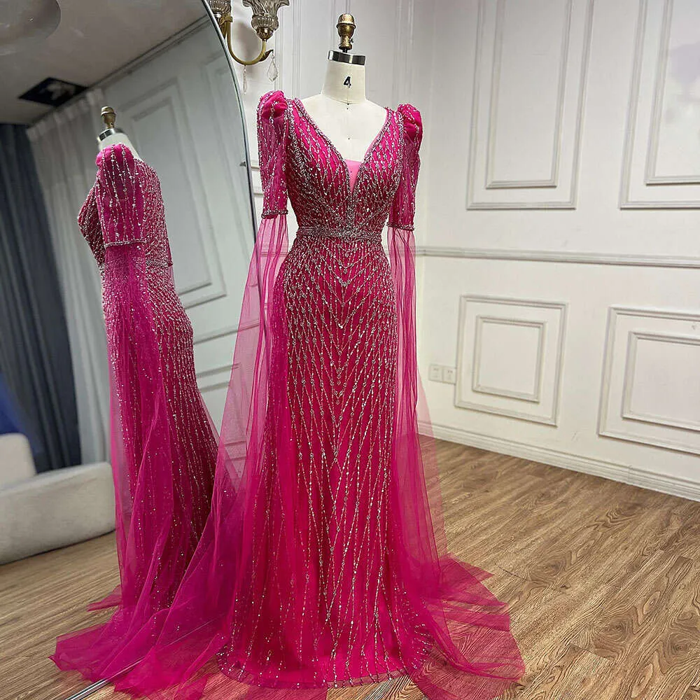 Saudi Arabia Mermaid Evening Gown: Fuia Beaded Cape... From ...