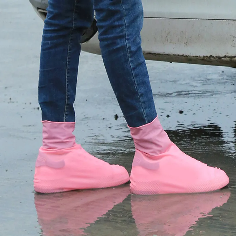 Waterproof Silicone High-Top Shoe Covers for Rain, Reusable Cycling ...