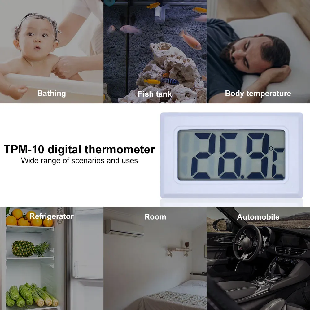 Mini Portable Waterproof Digital Temperature Gauge with LCD Screen for ...