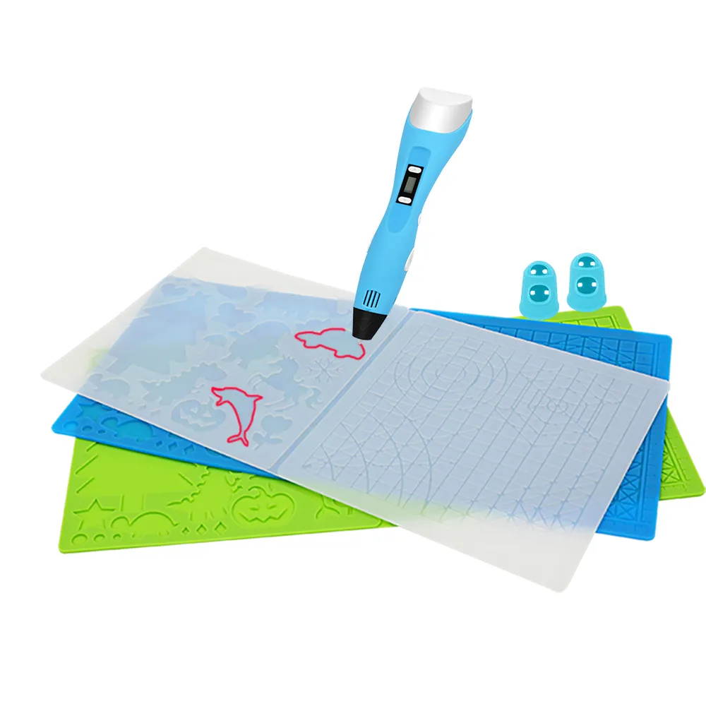 3D Printing Pen Silicone Design Pad - Basic Templates & Finger Caps ...