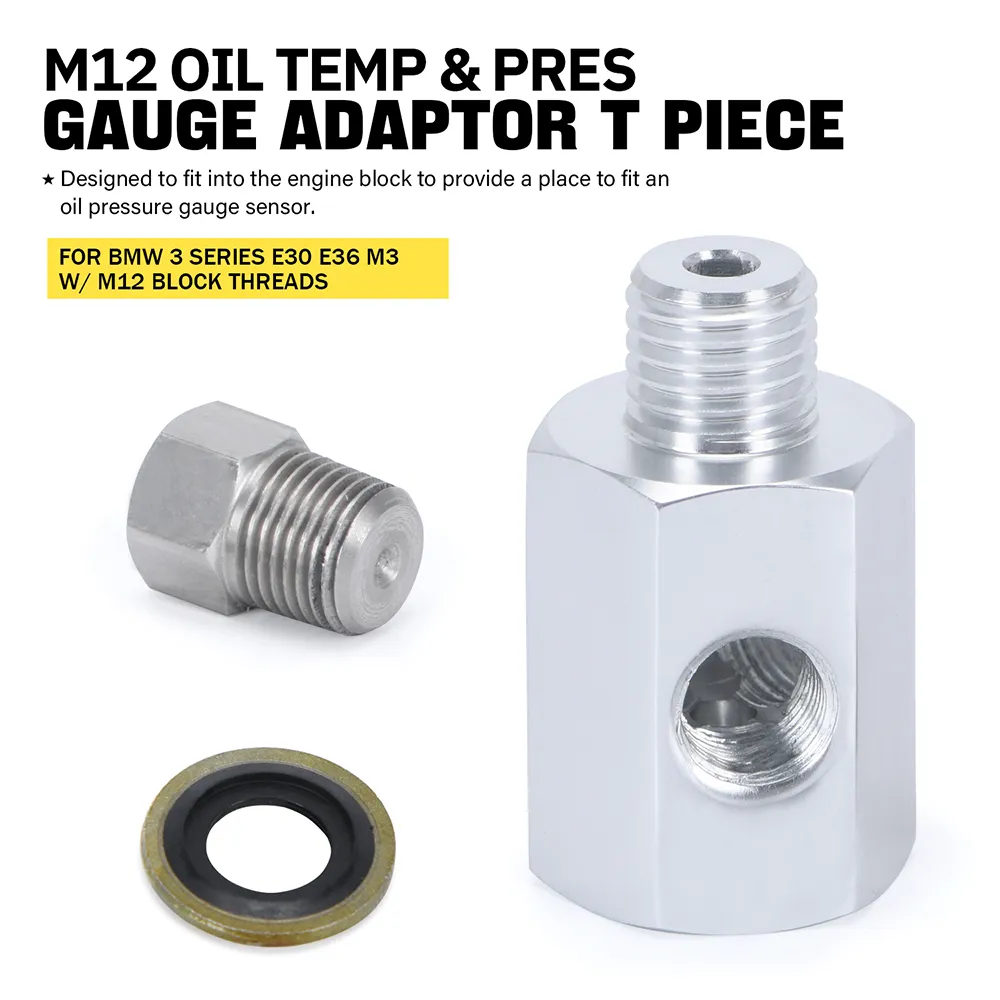 VR E30 E36 3-Port Anodized Aluminum Oil Pressure Temp Gauge Adaptor ...