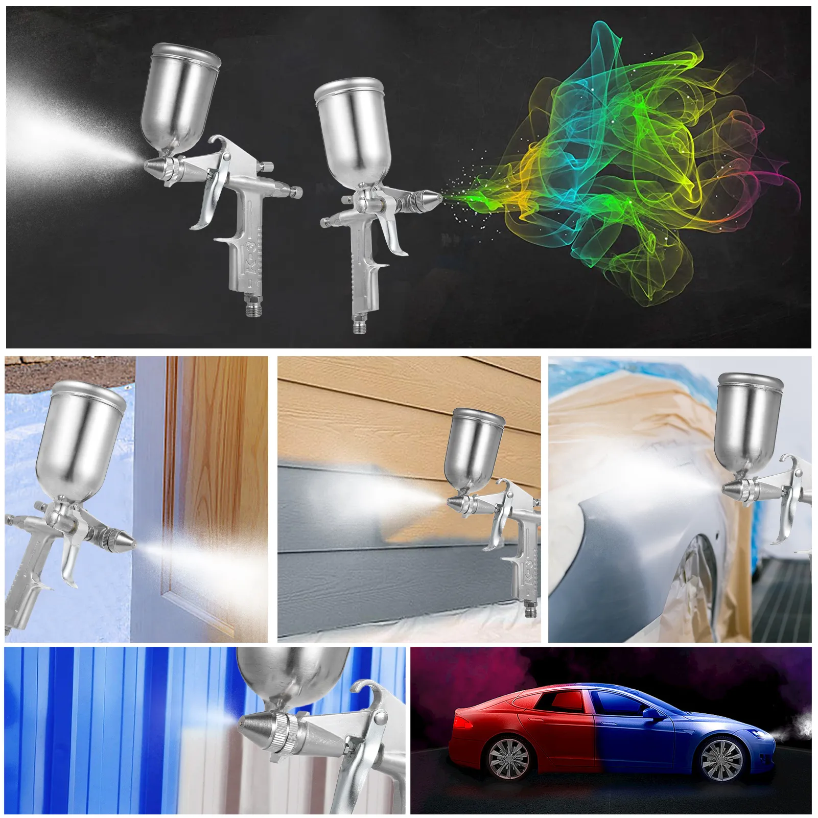 High Volume Low Pressure Mini Air Paint Sprayer with 0.5mm Nozzle for ...