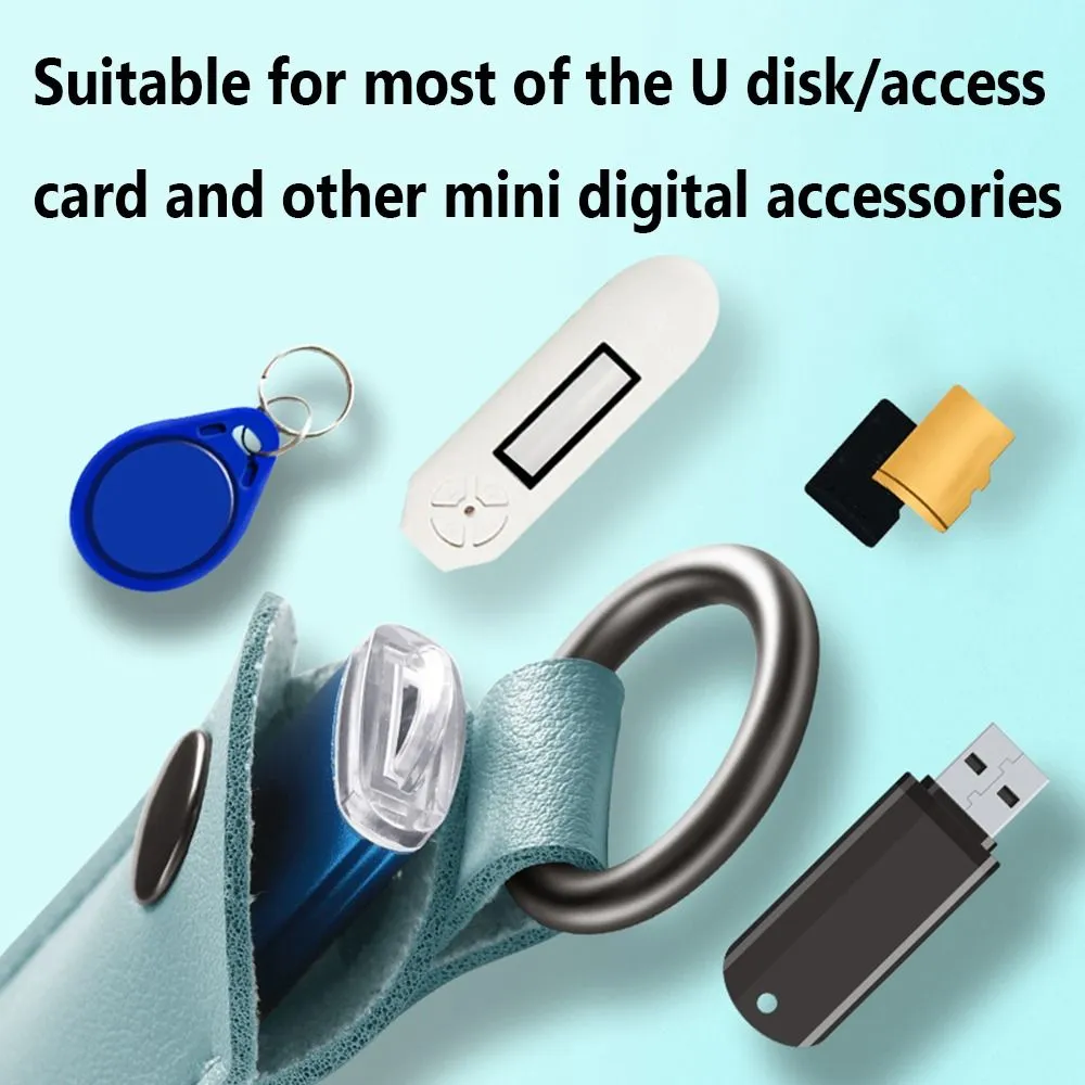 Leather USB Flash Drive Storage Pouch Protective Cover For Memory Stick ...