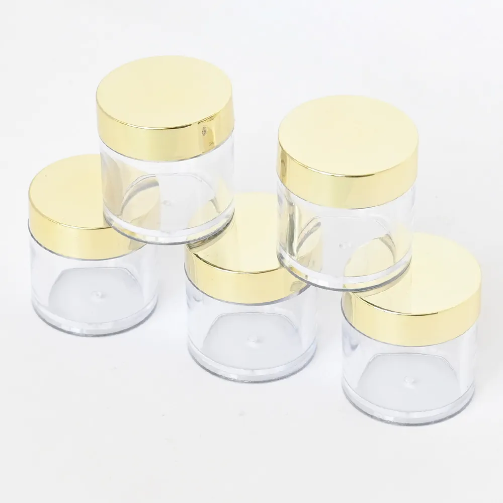 Pack of 50/100 10g Plastic Empty Cosmetic Jars with Screw Lids for ...