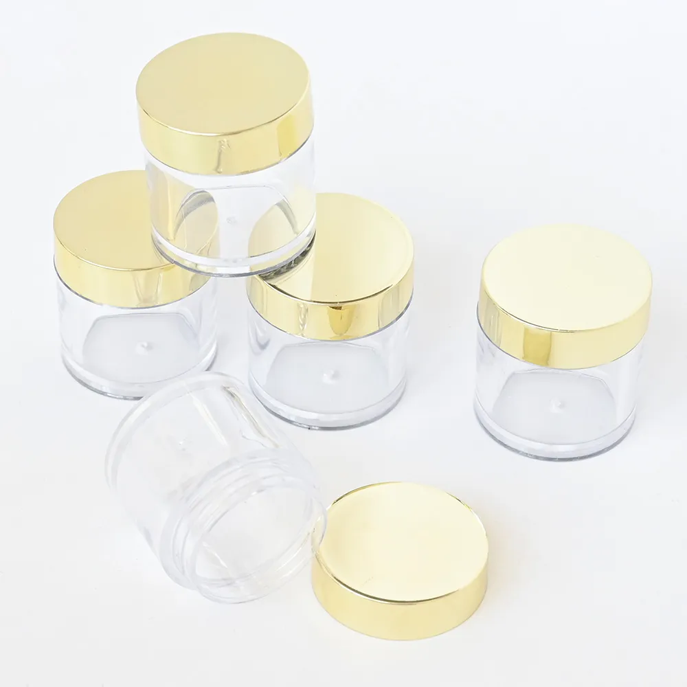 Pack of 50/100 10g Plastic Empty Cosmetic Jars with Screw Lids for ...