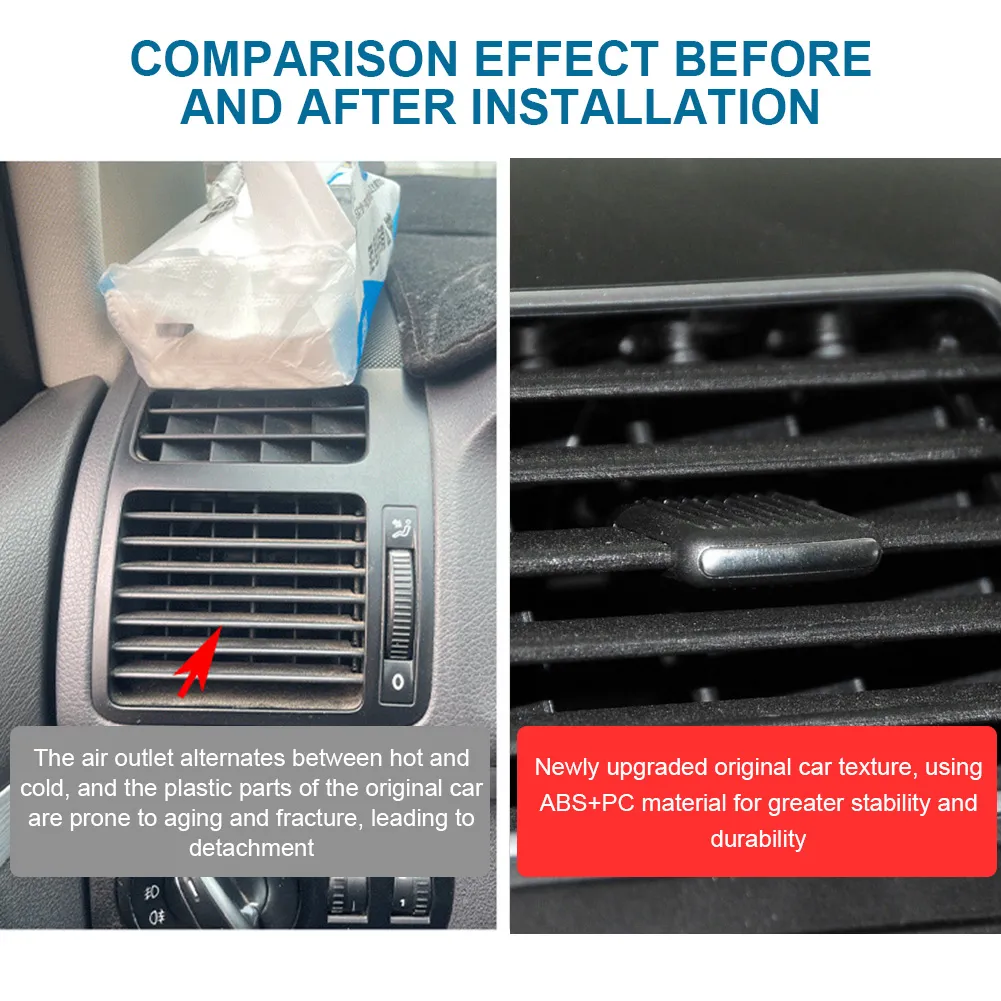 Car Air Vent Replacement: Durable A/C Vent Outlet Tab Clip Set Black ...